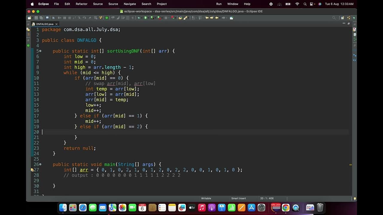 Question 9 | DSA - Array |English| Dutch National Flag Algorithm (DNF) | Sort an array of 0s,1s ...