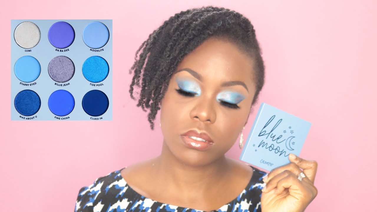 COLOURPOP BLUE MOON EYESHADOW PALETTE || I USED EVERY SINGLE COLOUR ...