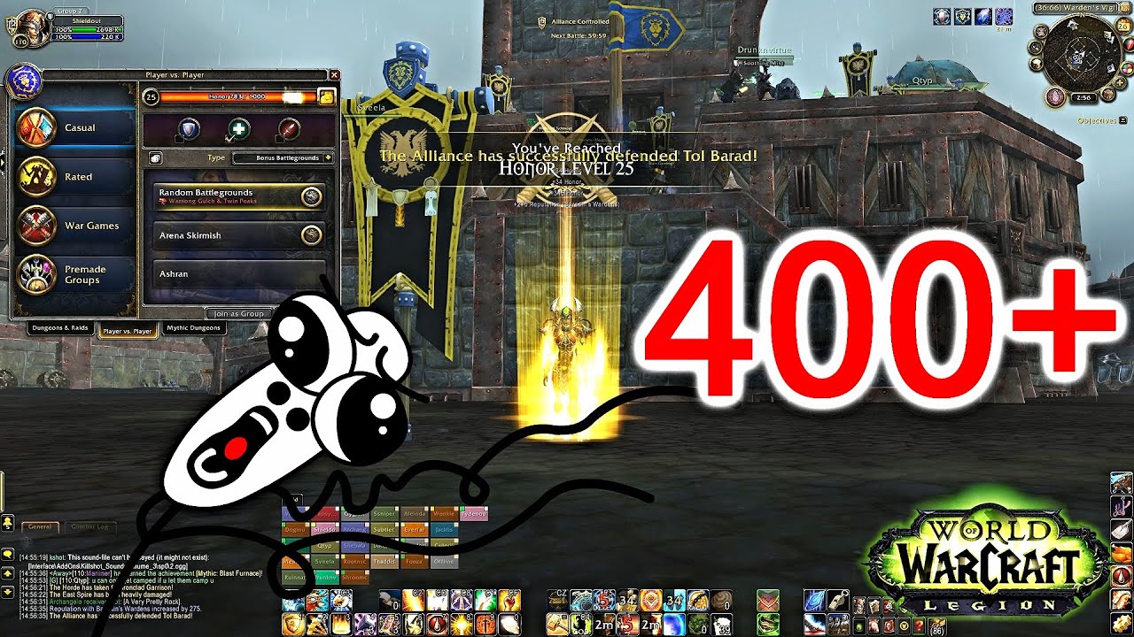 INSANE 400+ PvP Honor Gainz! | Quick Honor Guide | WoW: Legion 7.0.3 ...