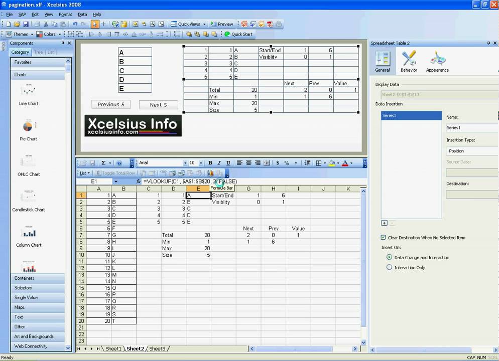 Pagination in Xcelsius - YouTube