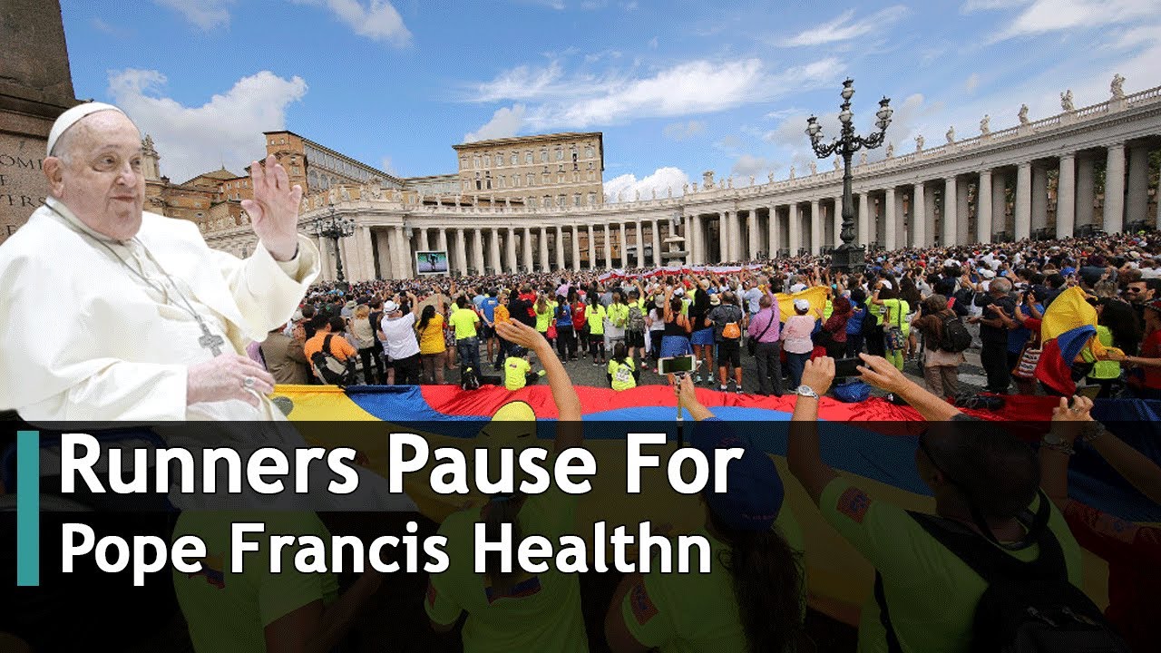 Runners Pause For Pope Francis Health | DRM News Global | AD1T - YouTube