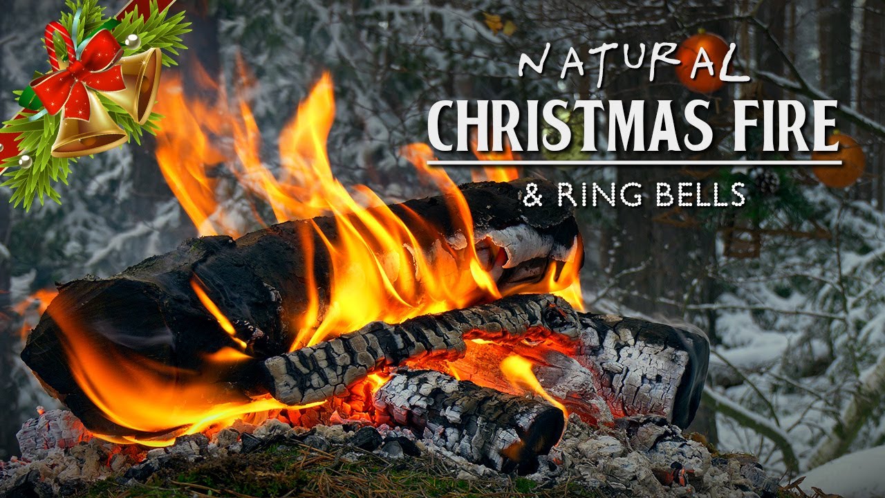 Natural Christmas Fire🎄Winter Forest & Timer of Jingle Bells - YouTube