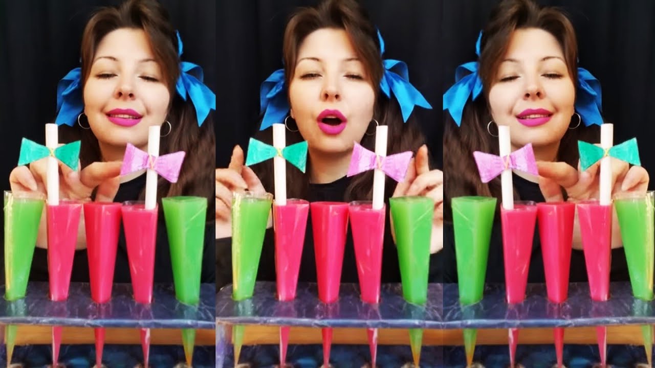 {ASMR} RAINBOW DRINKS, ASMR DRINKING, 신기한물먹방, asmr mouth sounds # ...