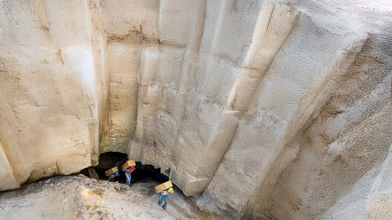 How They Mine Gigantic Rocks in Scary Underground Caves - YouTube