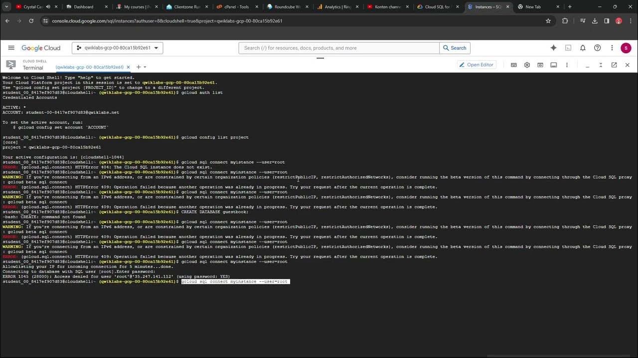 Cloud Sql For Mysql Qwik Start Cloud Computing H566a 2024 Youtube