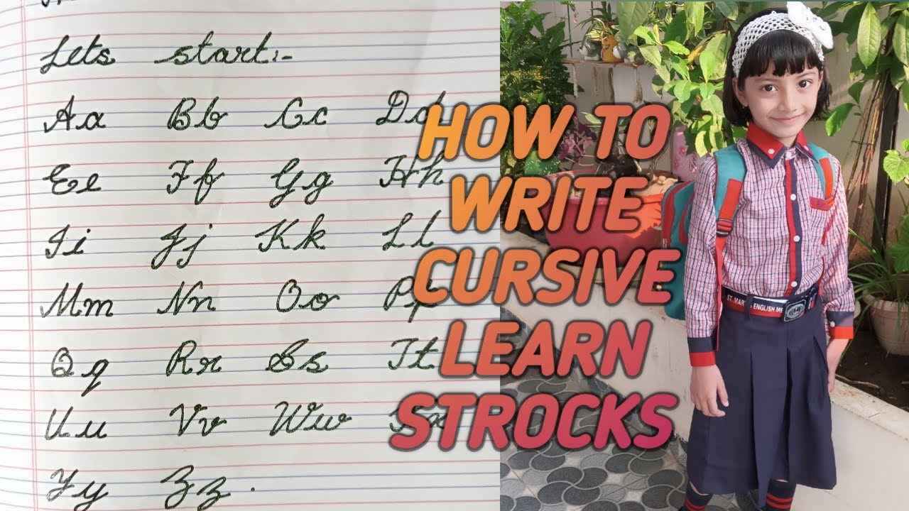 How To Write Cursive capital and Small letter Alphabets /Alphabets Aa ...