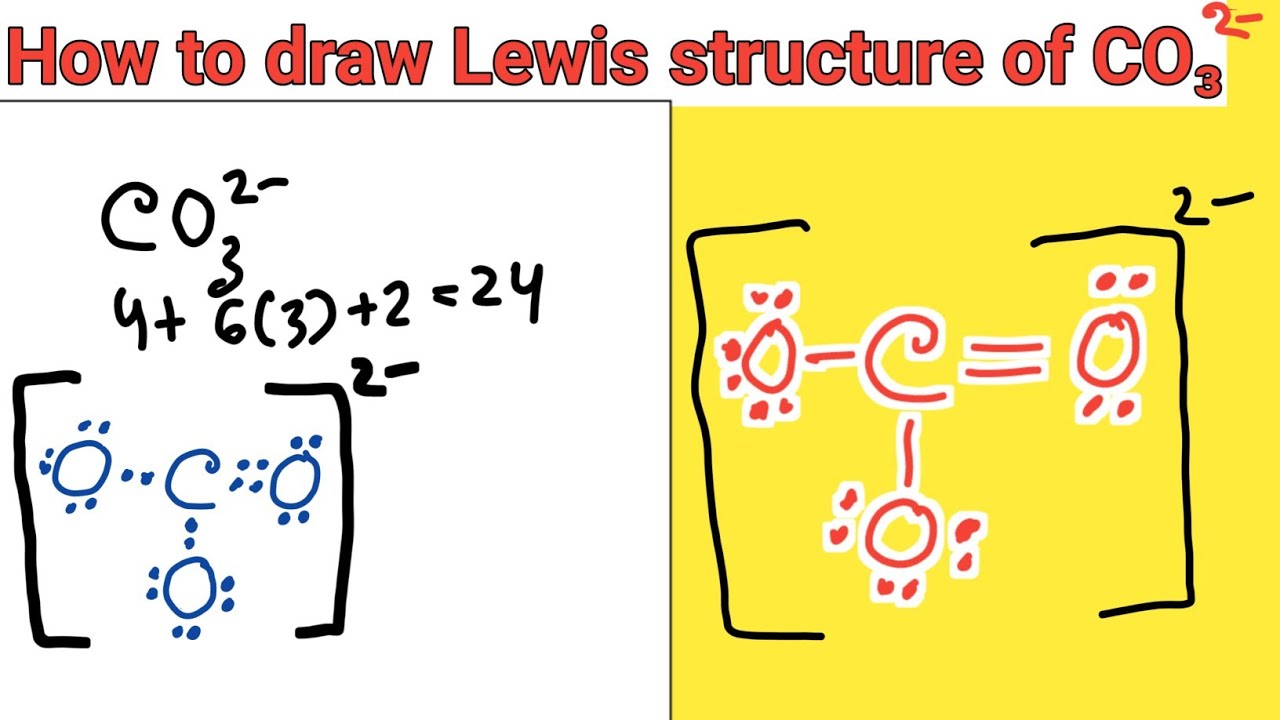 How To Draw The Lewis Structure Of CO3 2 Carbonate Ion YouTube