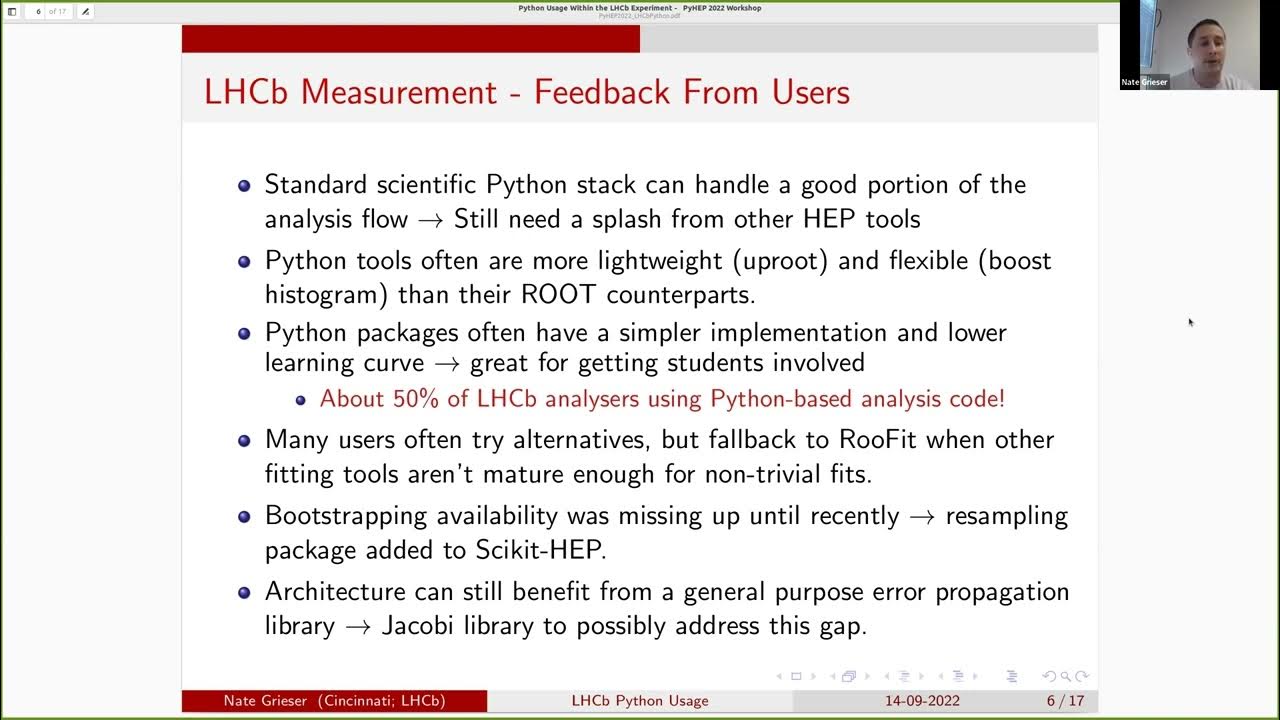 PyHEP2022 Python Usage Within the LHCb Experiment - YouTube