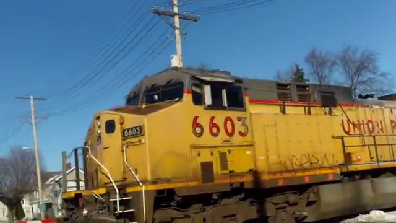 UP 6603 leads WB coal with DPU helper - YouTube