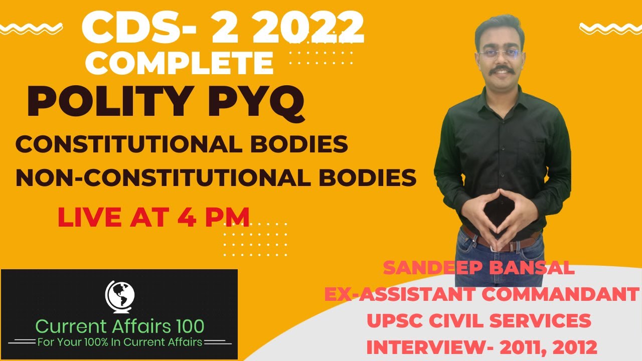 ( L-8) POLITY (CDS) PREVIOUS YEAR QUESTIONS TOPIC WISE - YouTube