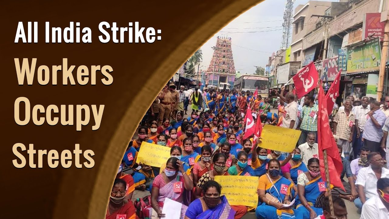 Trade Unions Hold Nationwide Strike against Modi Govt - YouTube