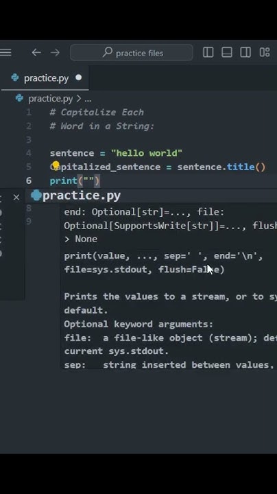 Capitilize Each Word Python Pythonprogrammingcodinglearnpython Pythonforbeginners Youtube