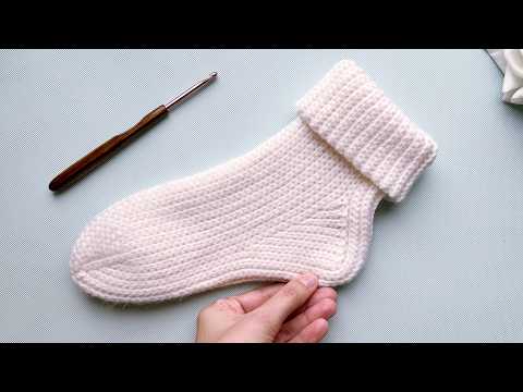 💥🧦 Anatomik topuklu en basit ve mükemmel çoraplar!!! Tığ ile şiş gibi!