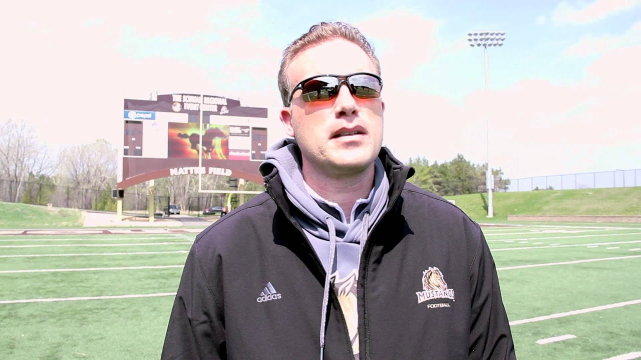 Head coach Cory Sauter following SMSU football's spring game - YouTube