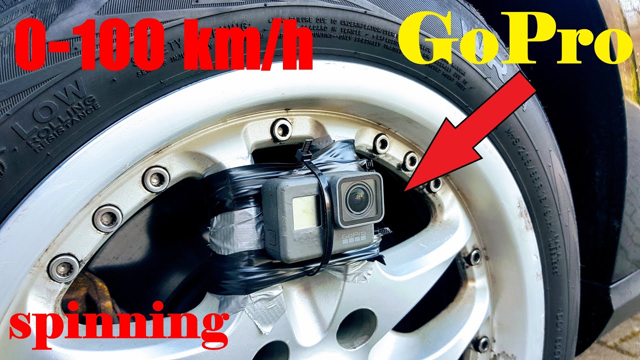 0-100 km/h. Spin GoPro Camera on the TIRE !!! (0-60 mph) - YouTube