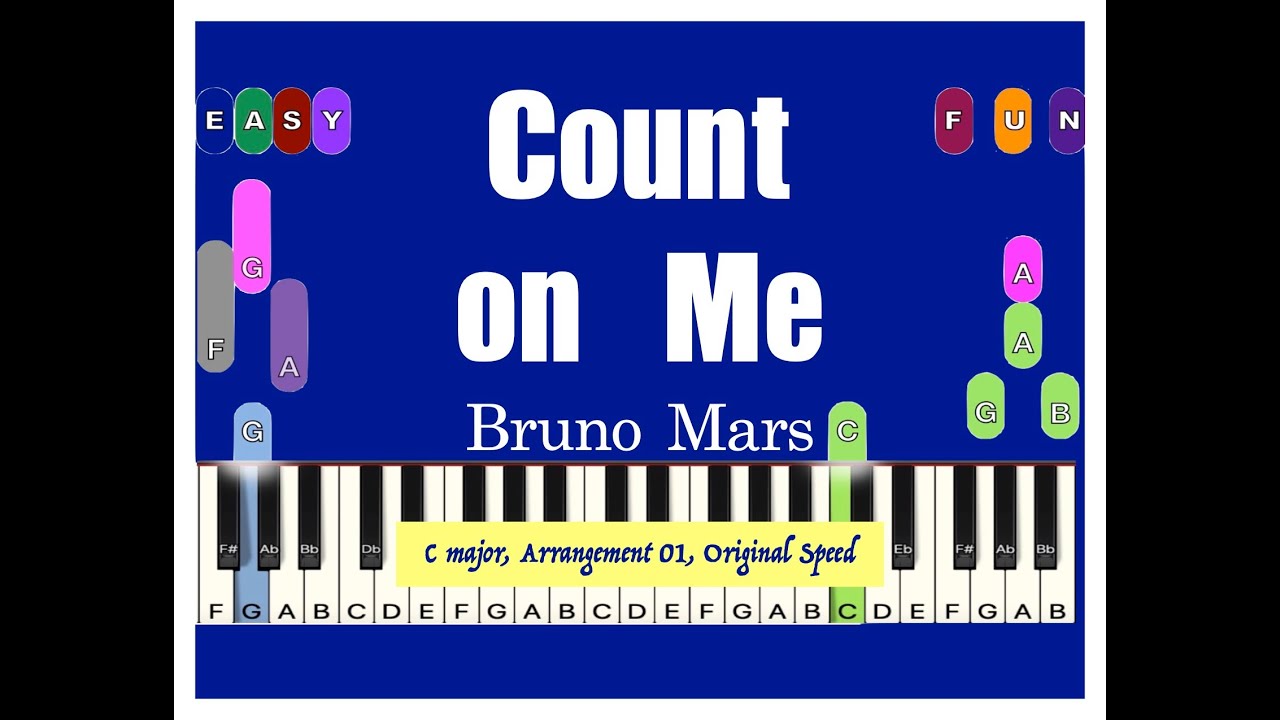 Count on Me, Bruno Mars in C major Arr. 01 Original speed Sheet music ...