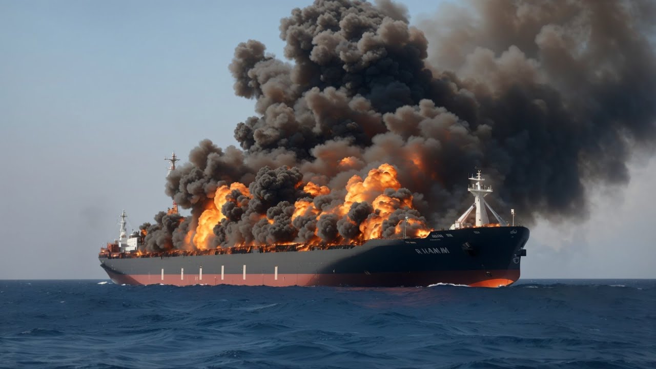 1 minute ago! 5 Ukrainian F-16 pilots blow up Korea's largest cargo ...