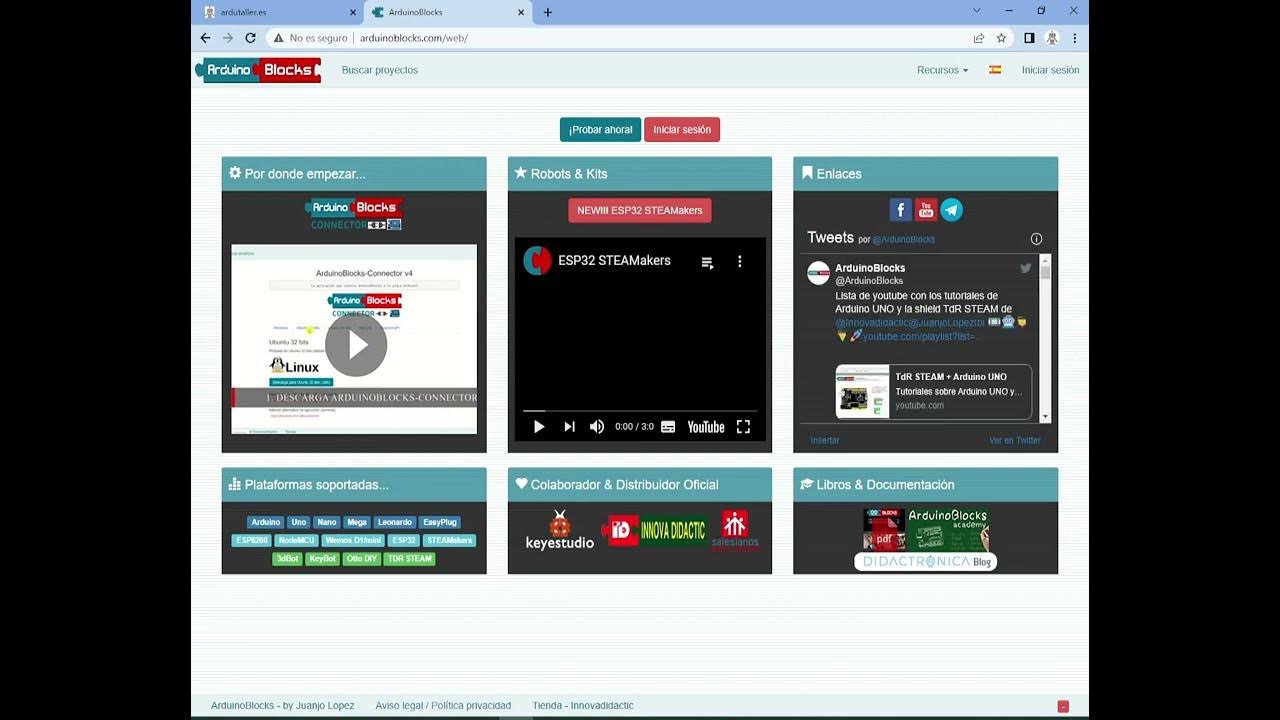 Primeros pasos con arduinoblocks - YouTube