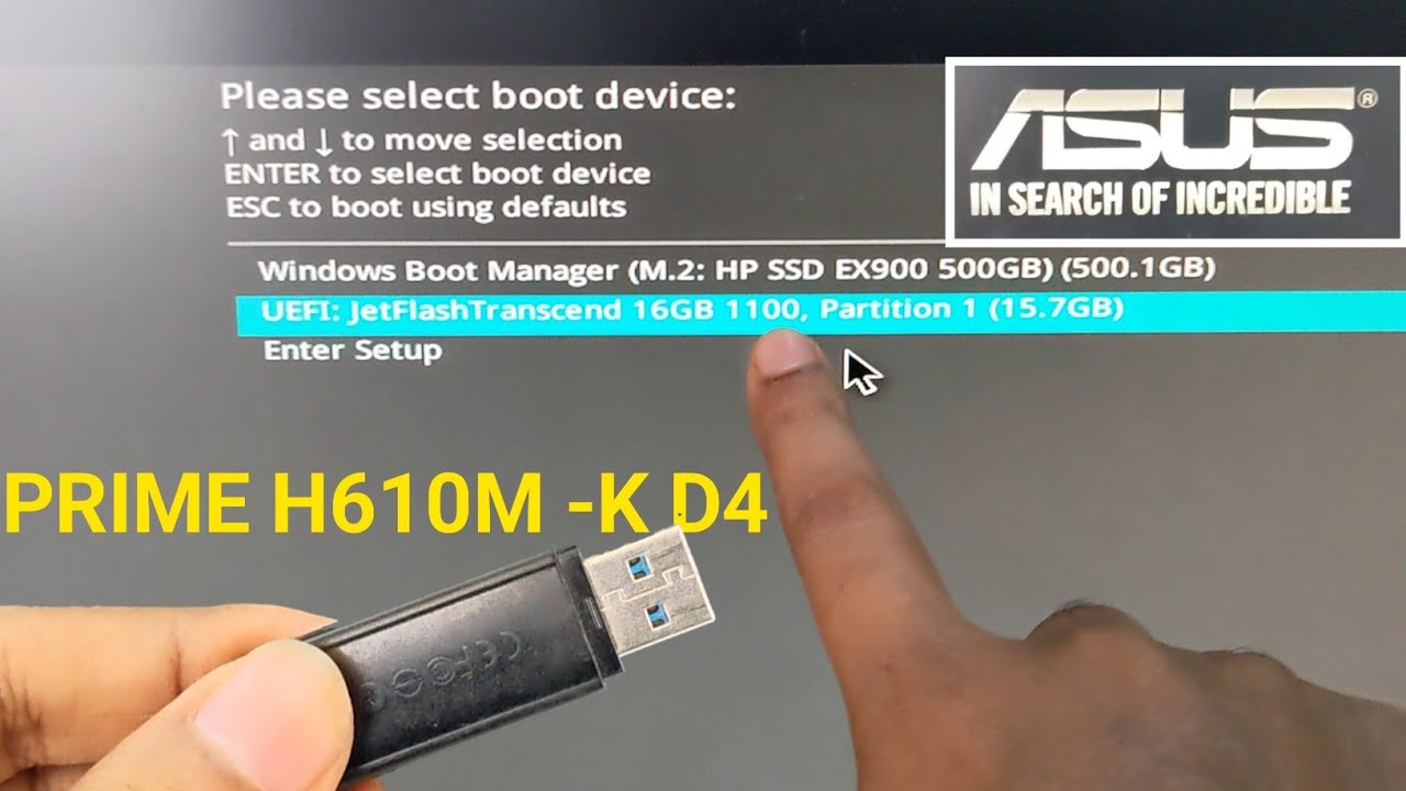 Boot Menu setting in ASUS PRIME H610M -K D4 Motherboard - YouTube