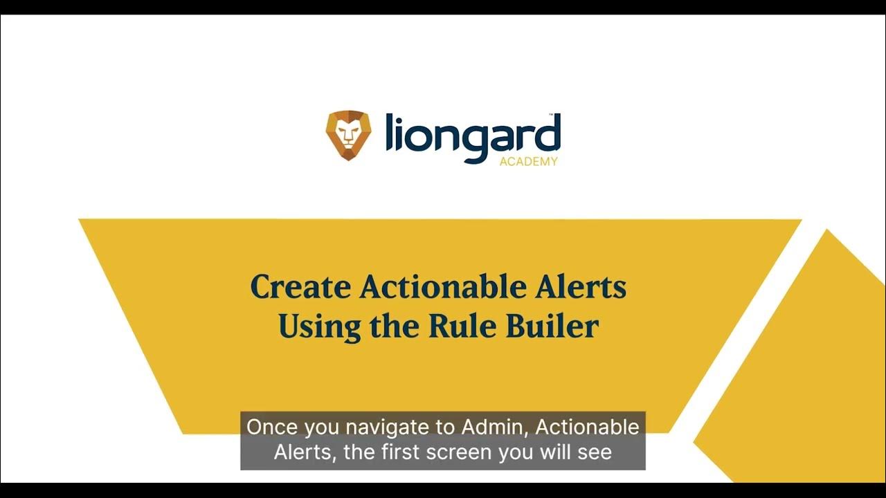 Create Actionable Alerts Using the Rule Builder - YouTube