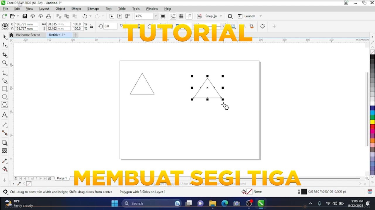 TUTORIAL MEMBUAT SEGITIGA DI COREL DRAW - YouTube