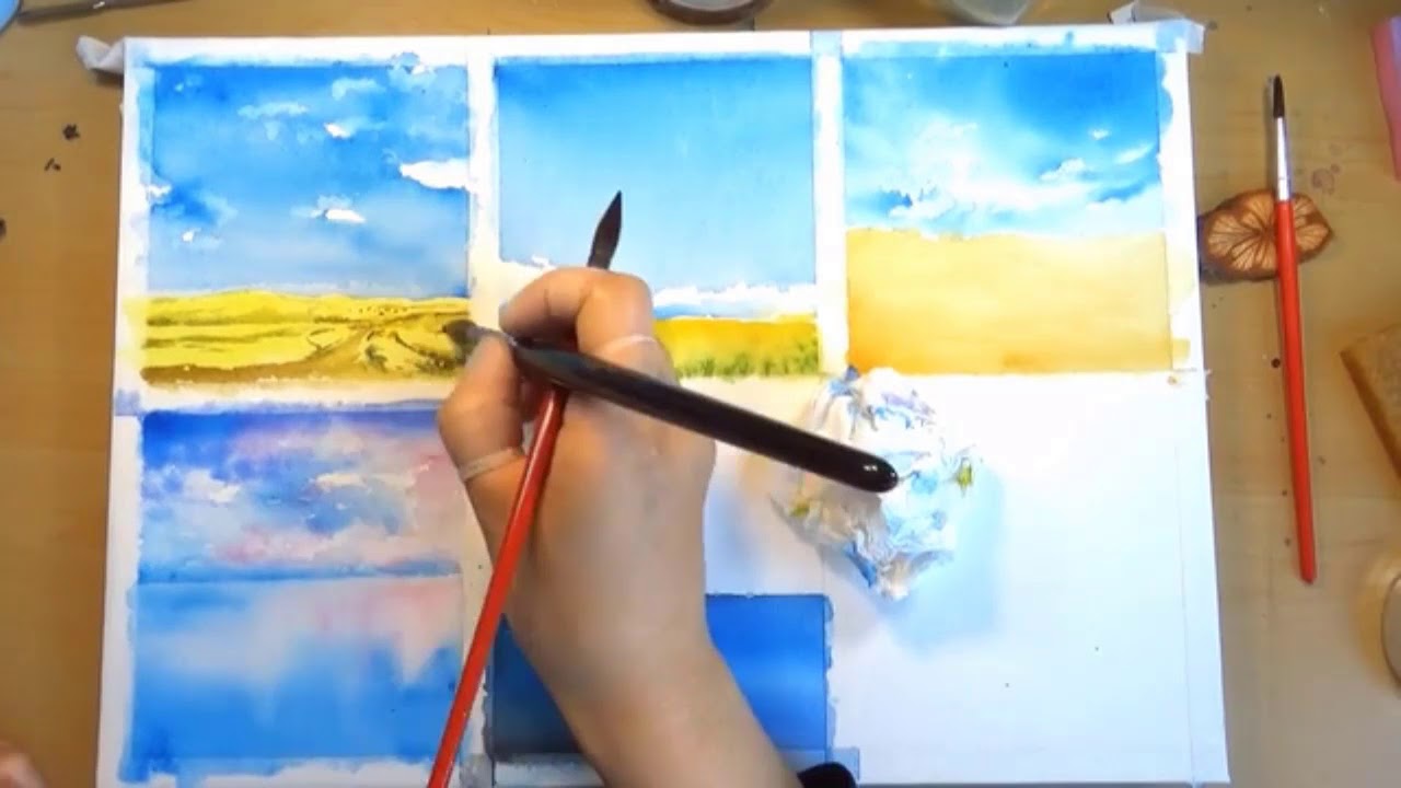 [Watercolor Tutorial ] Original watercolor tutorial - six color horizon ...