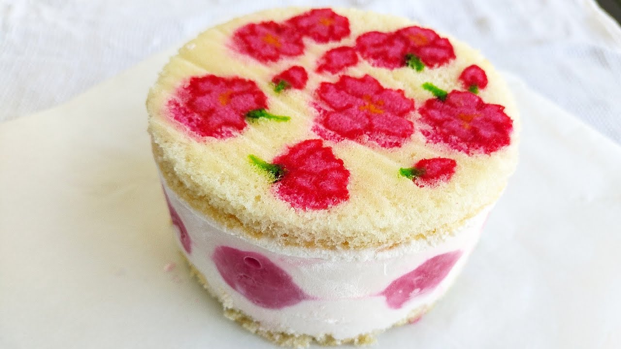 floral design cheesecake | how to make a floral design on cake # ...