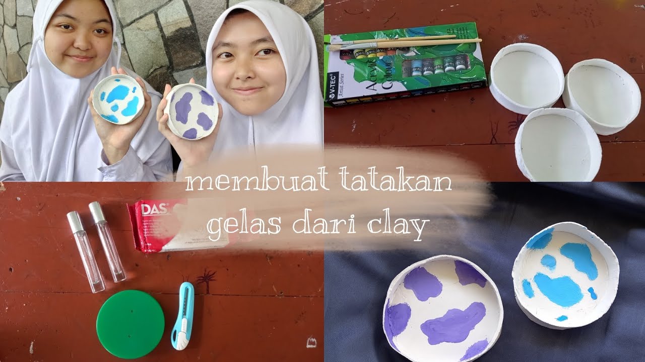 tutorial membuat tatakan gelas dari clay - YouTube