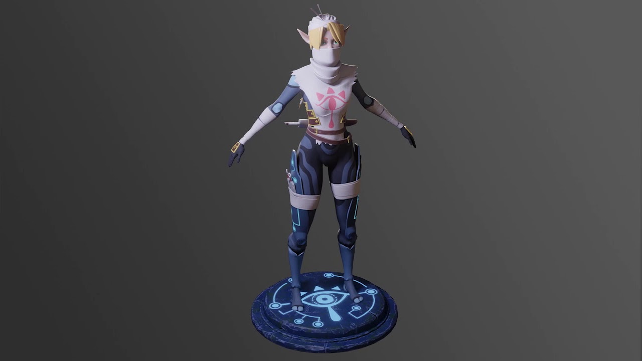 Sheik 3D Fanart modelled in Blender 2.8 - T Pose - YouTube