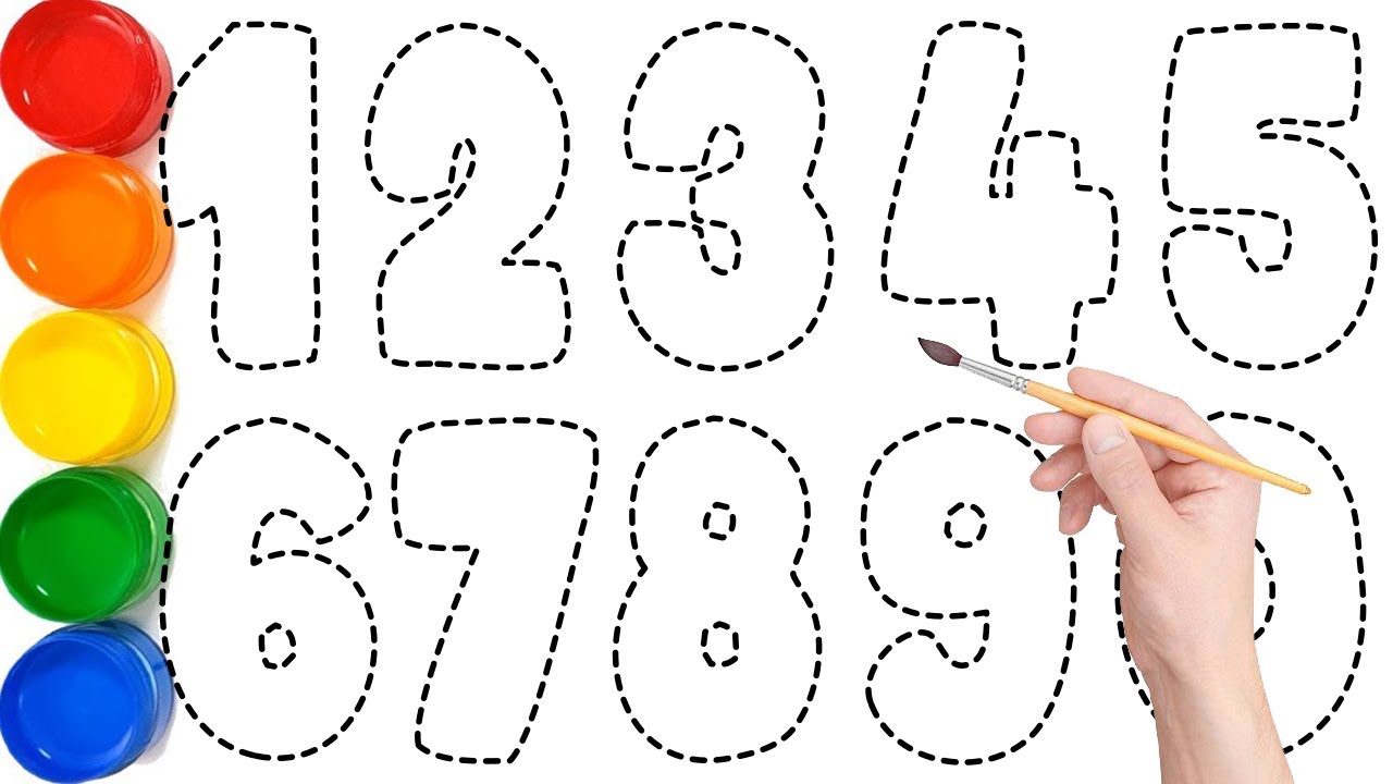 How to Draw and Paint Numbers for Kids // Drawing Numbers for Children ...