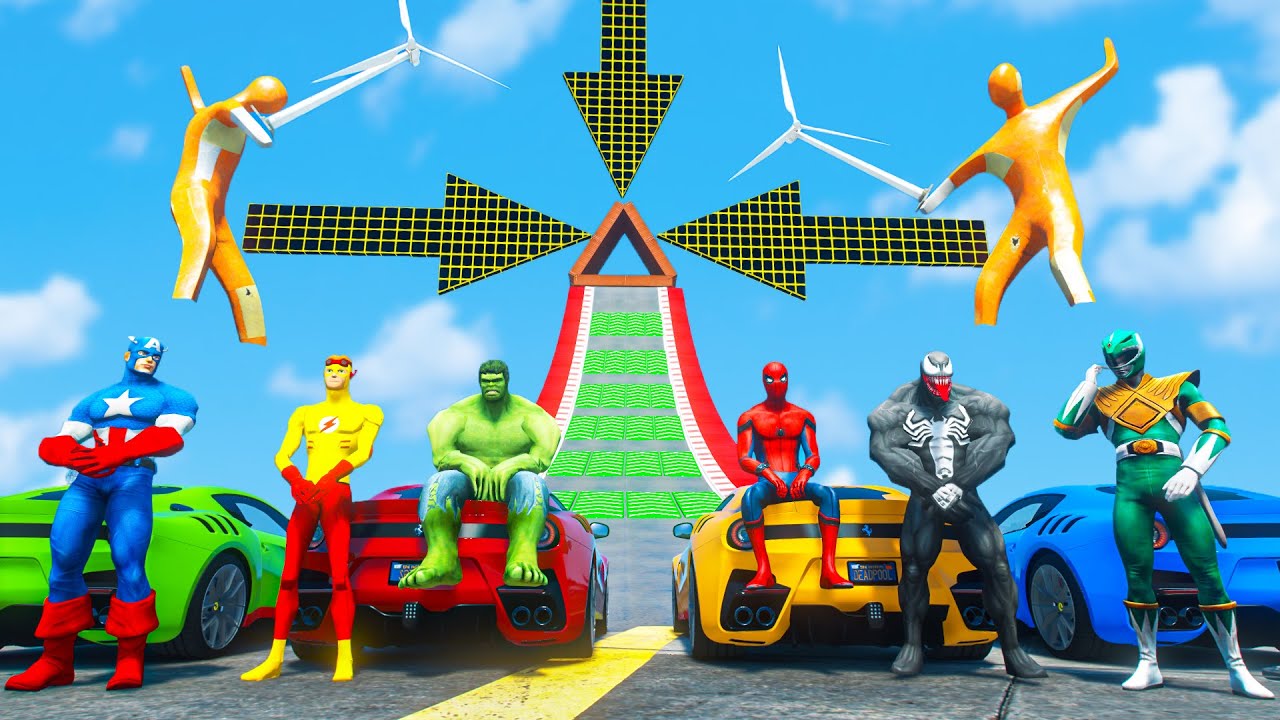 SUPERHEROES Collection Ferrari SuperCars Challenge Overcome Obstacles ...