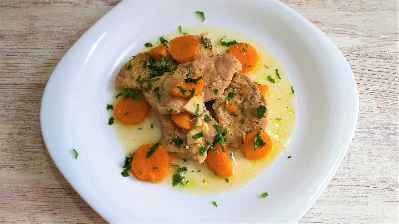 Lomo marinado cocinado en la olla exprés-delicioso/Muschi de porc ...
