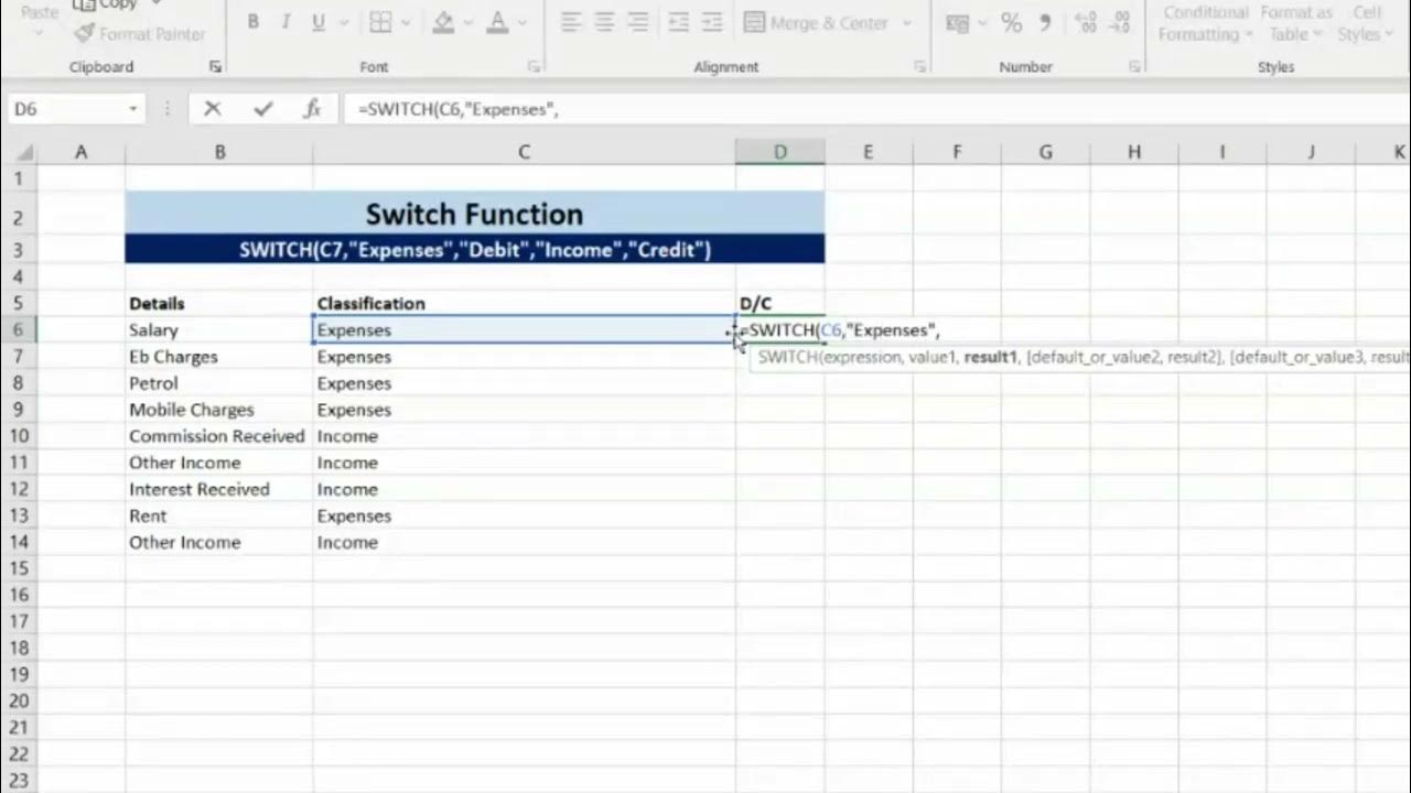 Microsoft Excel- Switch Function - YouTube