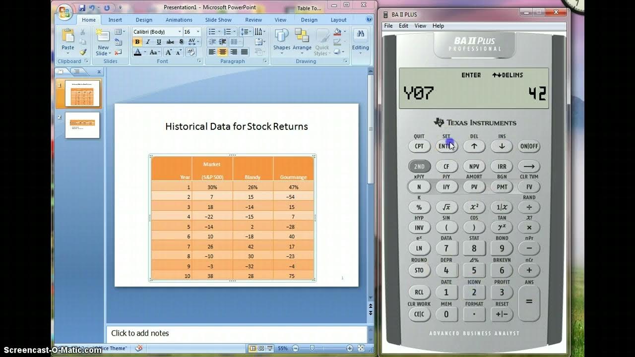 Finding Beta using the TI BA II Plus calculator - YouTube