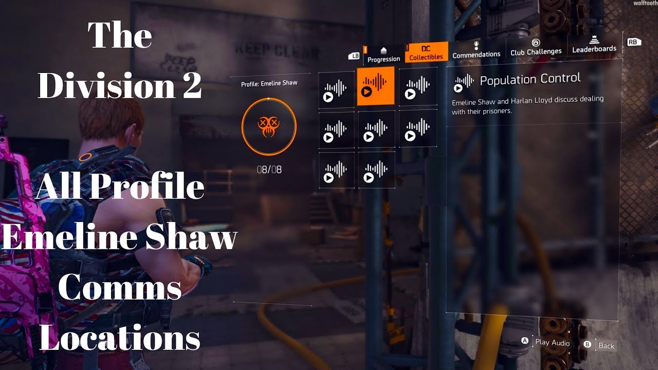 The Division 2 - All Profile Emeline Shaw Comms Locations ( All ...