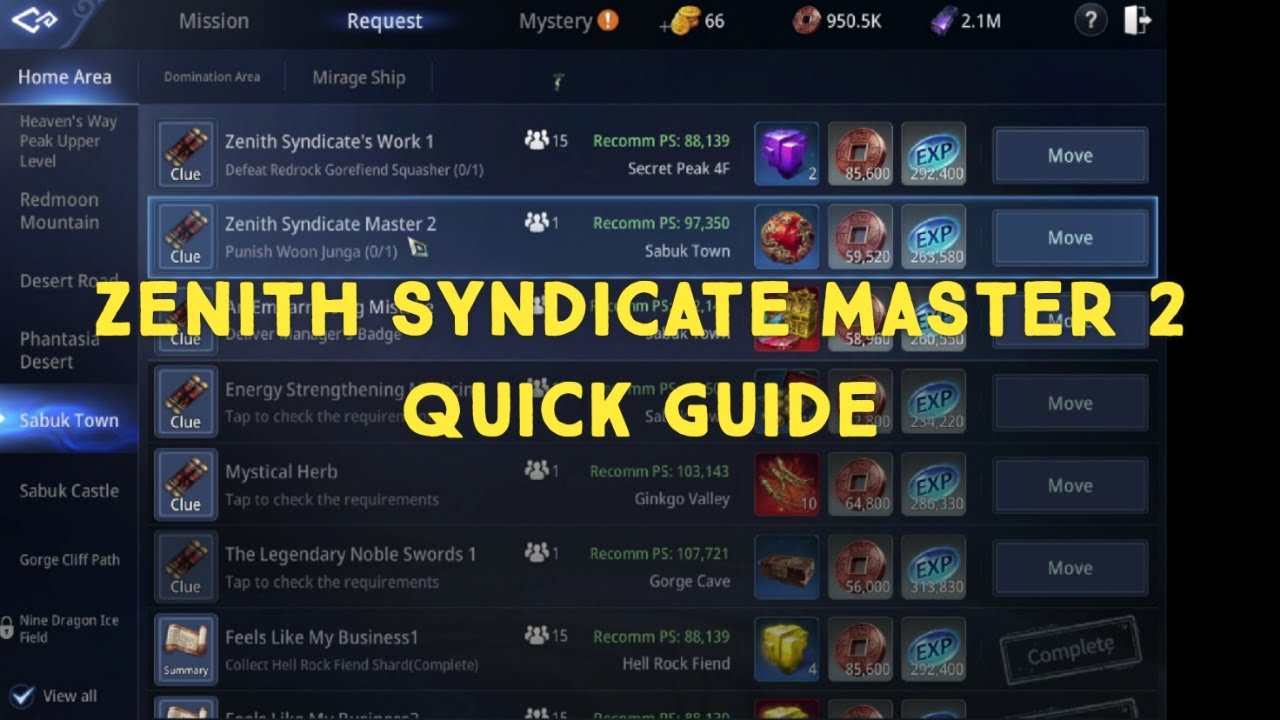 MIR 4 - ZENITH SYNDICATE MASTER 2 | QUICK GUIDE - YouTube