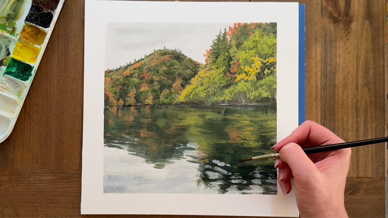Fall Landscape Gouache Painting Tutorial: Paint an Autumn Forest and ...