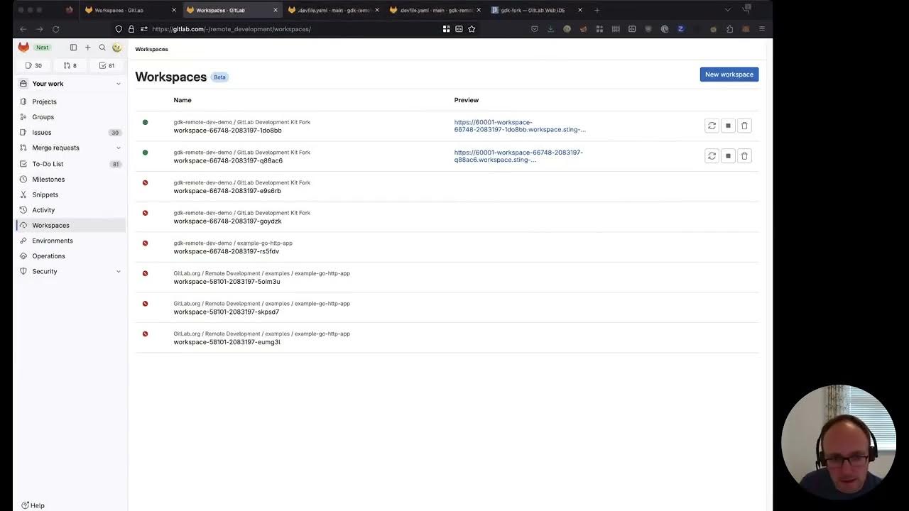 Demo: GDK Running in GitLab Remote Development Workspaces - YouTube