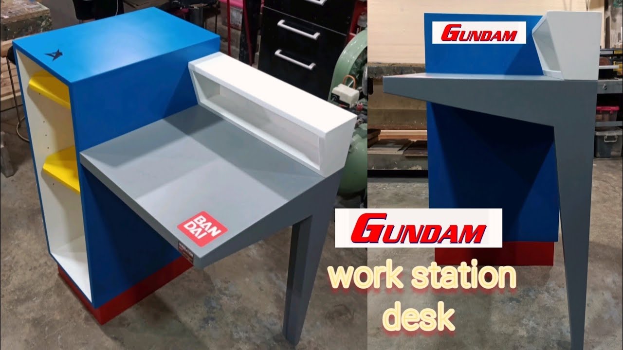 Gundam workstation collapsible desk build - YouTube