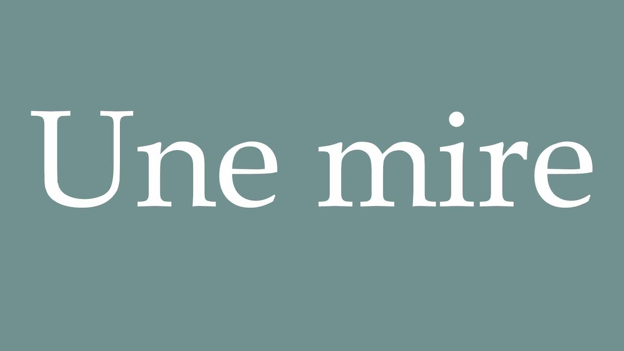 How to Pronounce ''Une mire'' (A sight) Correctly in French - YouTube