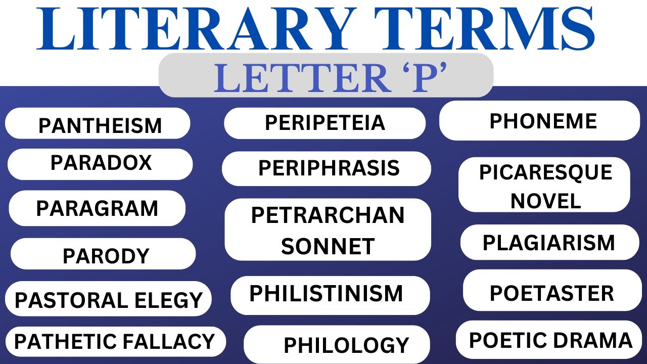 LITERARY TERM SERIES: LETTER 'P'// DICTIONARY OF LITERARY TERMS - YouTube