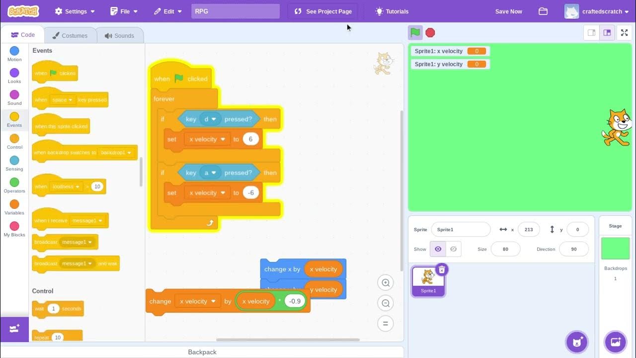 How to make movement keys in Scratch - YouTube