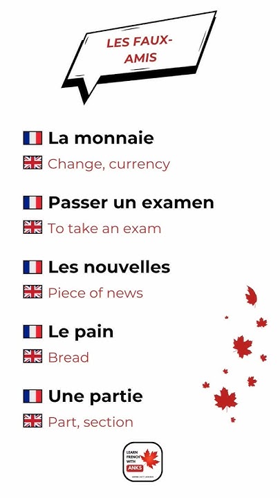 False Friends in French l Learn french online #frenchforbeginner # ...