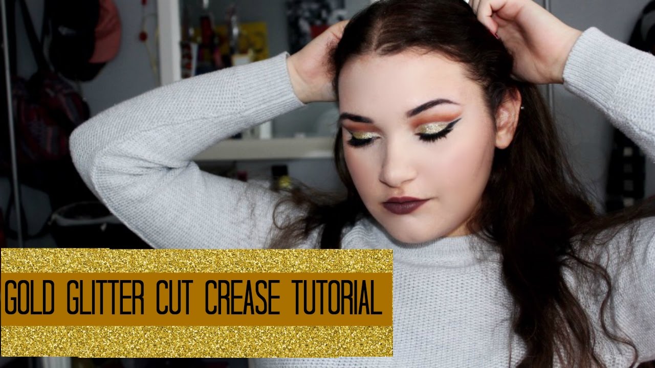 EASY GOLD GLITTER CUT CREASE TUTORIAL!｜NYX Face & Body Glitter - YouTube