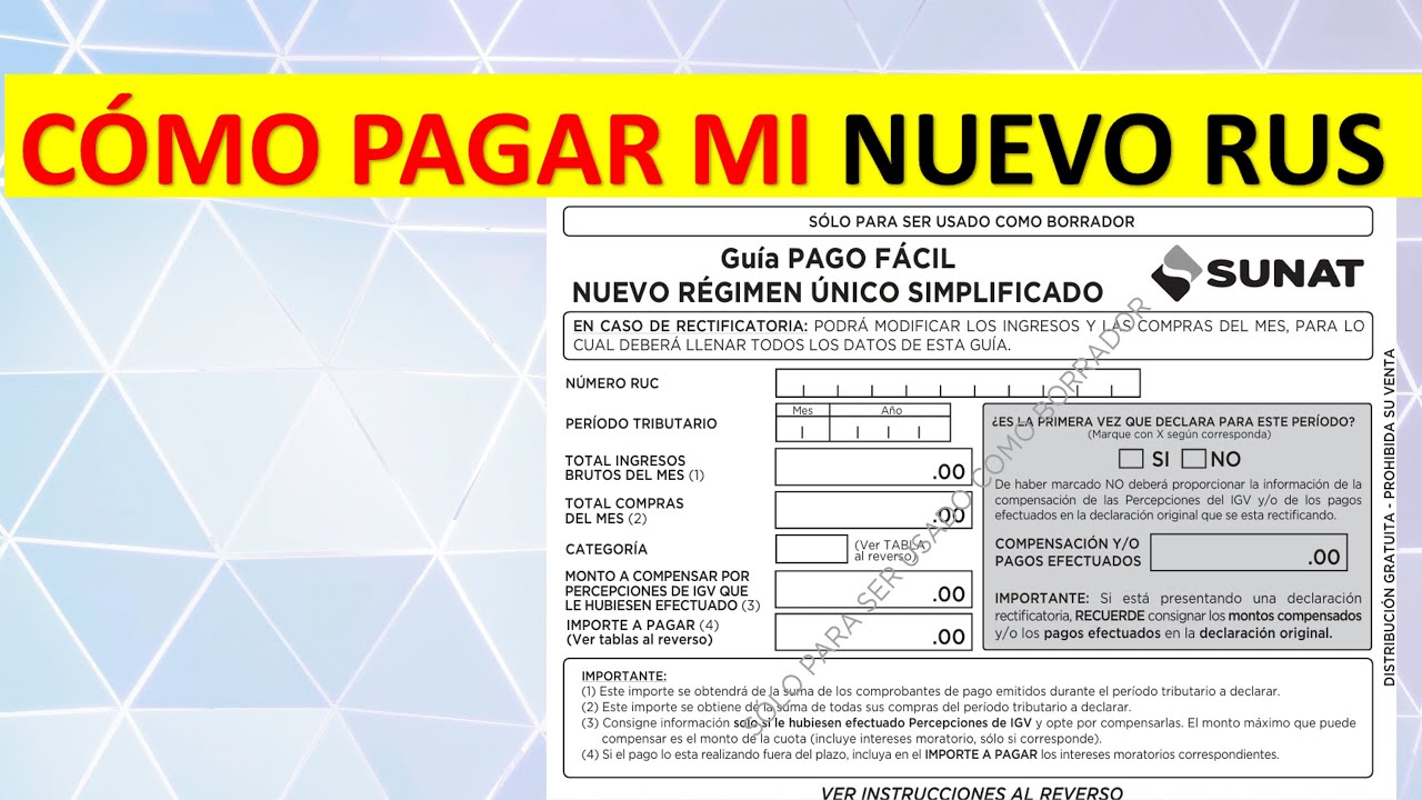 COMO PAGAR MI NUEVO RUS A SUNAT - YouTube