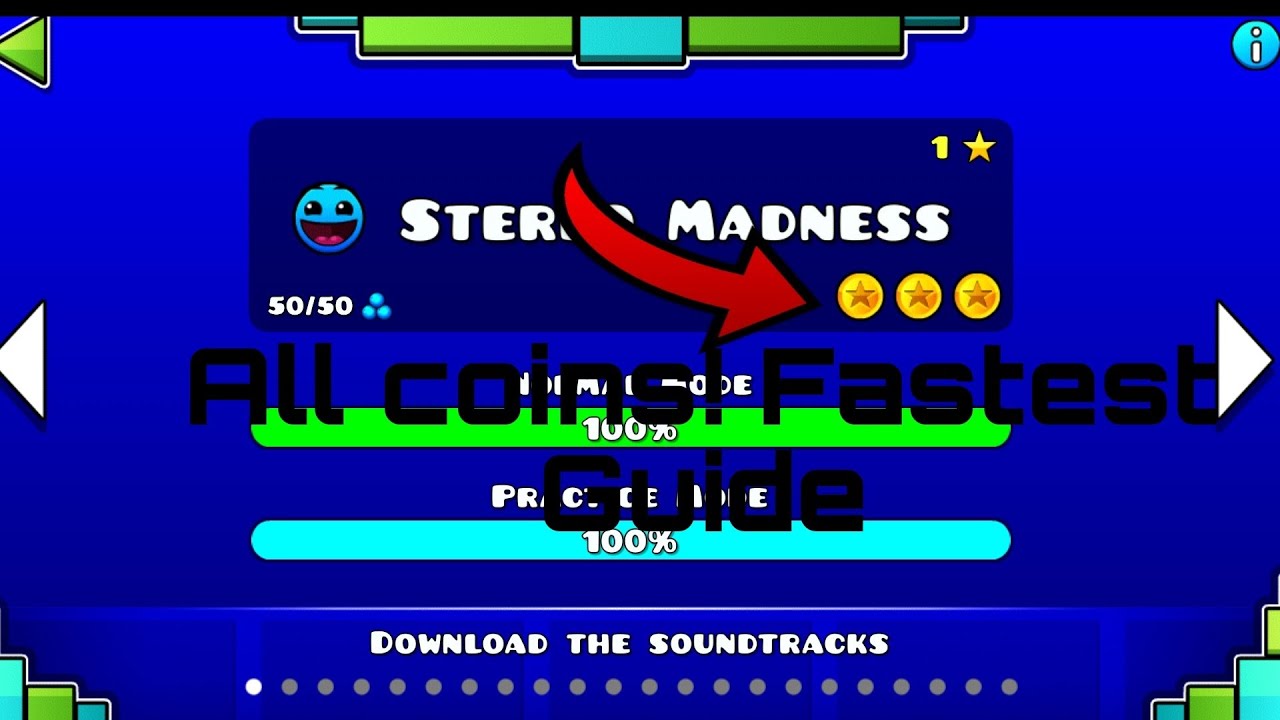 Stereo Madness *ALL COINS* FASTEST TUTORIAL - YouTube