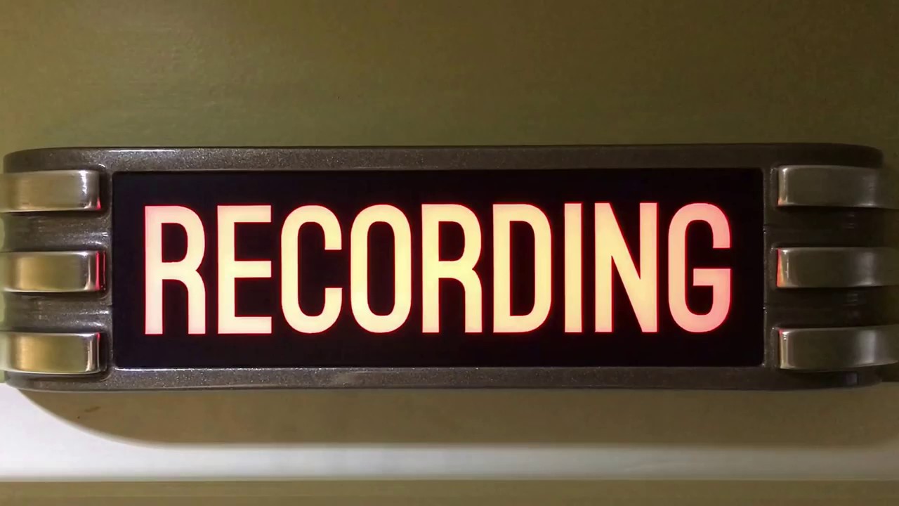 Art Deco Claw Recording Sign Metallic Pewter with Black Lens Red Light ...