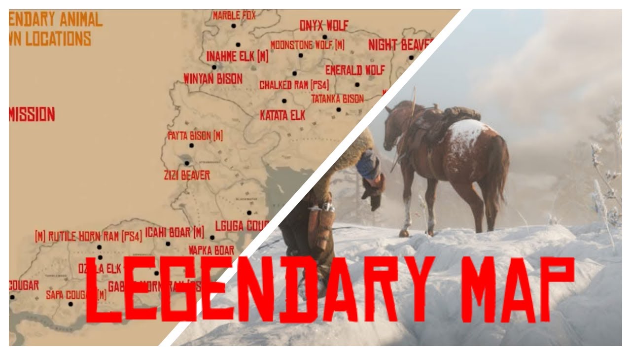 ALL RED DEAD ONLINE LEGENDARY ANIMAL LOCATIONS (RDR2 ONLINE) - YouTube