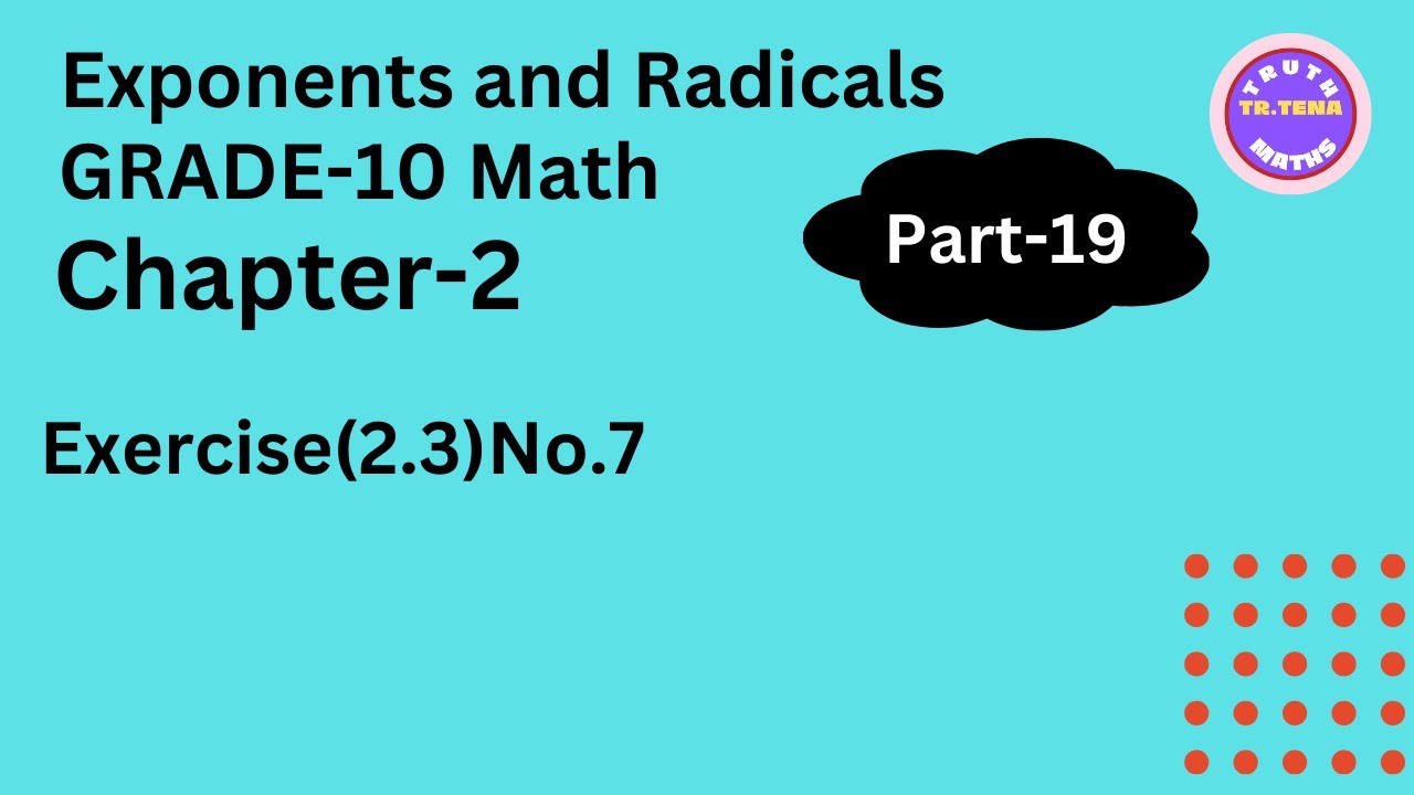 Grade10 math chapter2,exponents and radicals grade10,tena - YouTube