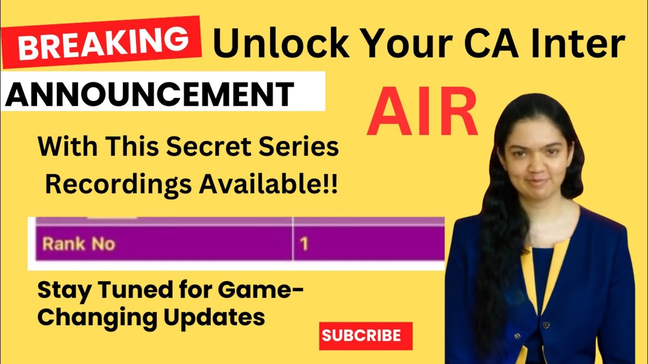 Secure AIR In CA Inter | Unlock Your AIR : The CA Intermediate Success ...